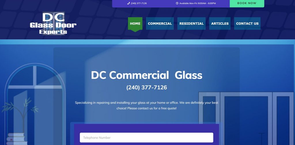 Glass Company Website Web Hosting Domain Name Included